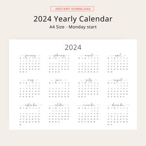 2024 2025 Yearly Calendar Landscape 2024 & 2025 Minimal Calendar ...