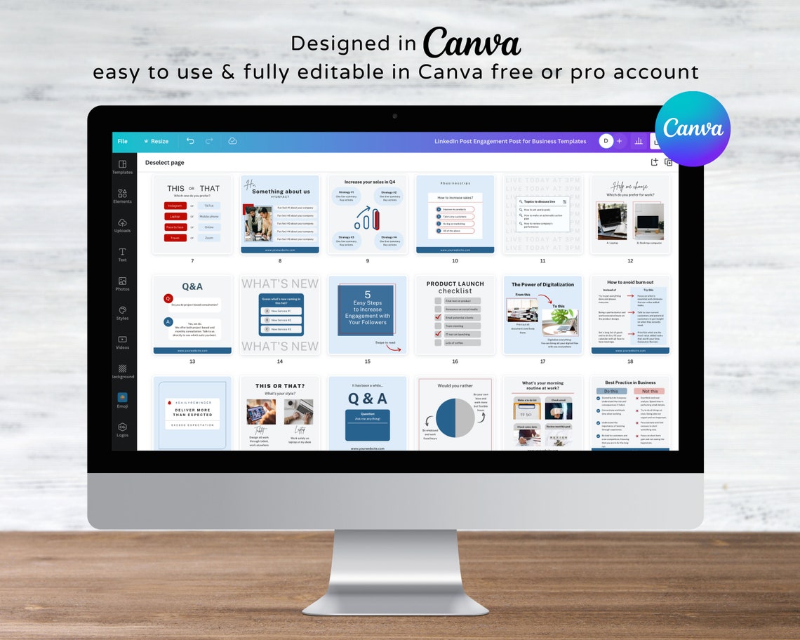 30 Engagement Post for Business Linkedin Post Canva Templates Business ...