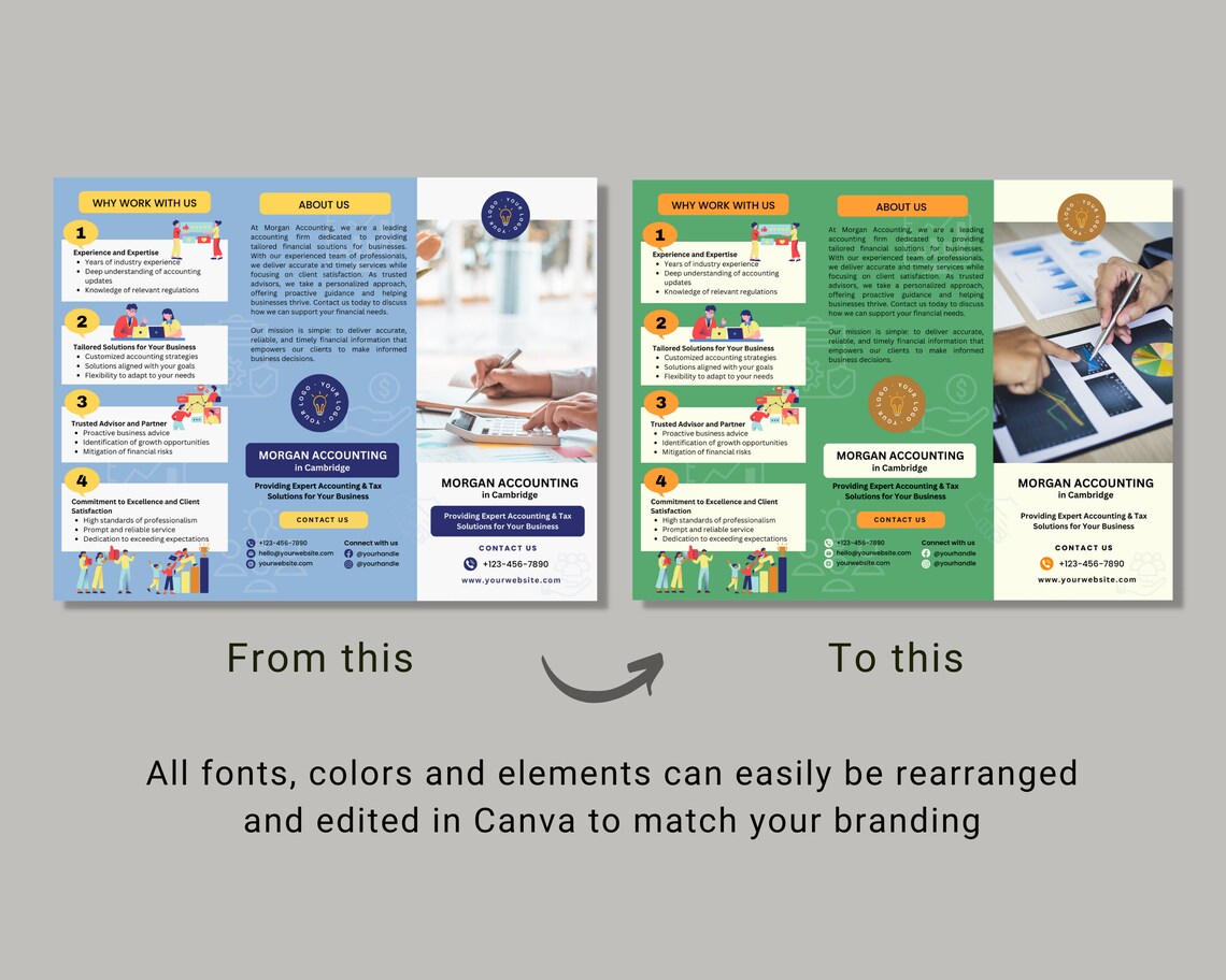 Editable Trifold Brochure for Accountant Brochure Tax Professional ...