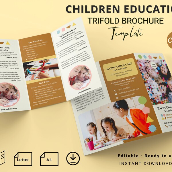Kids School Trifold Brochure - Etsy