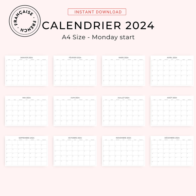 2023 2024 Calendrier Français 2023 2024 French Calendar 2023 2024 ...