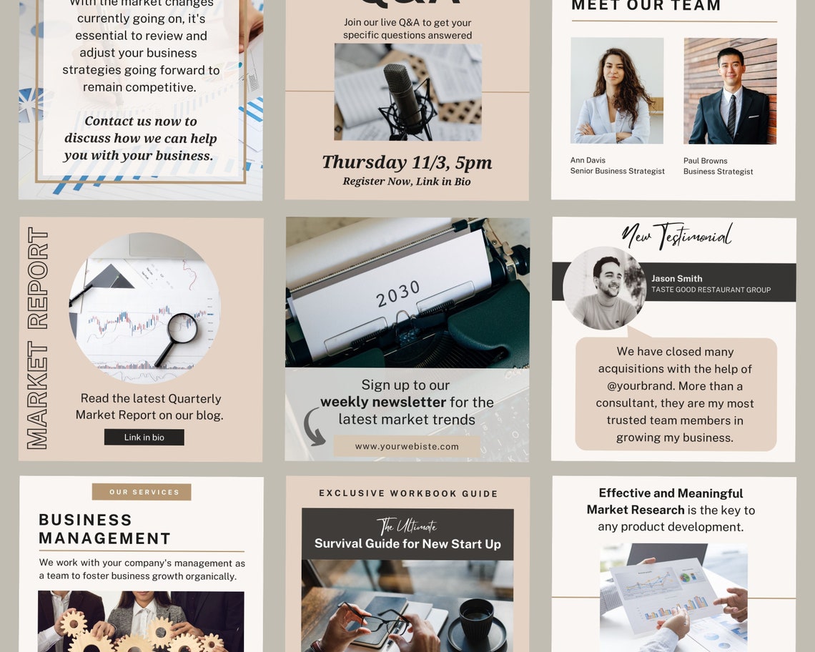 30 Business Development Instagram Post Canva Templates - Etsy