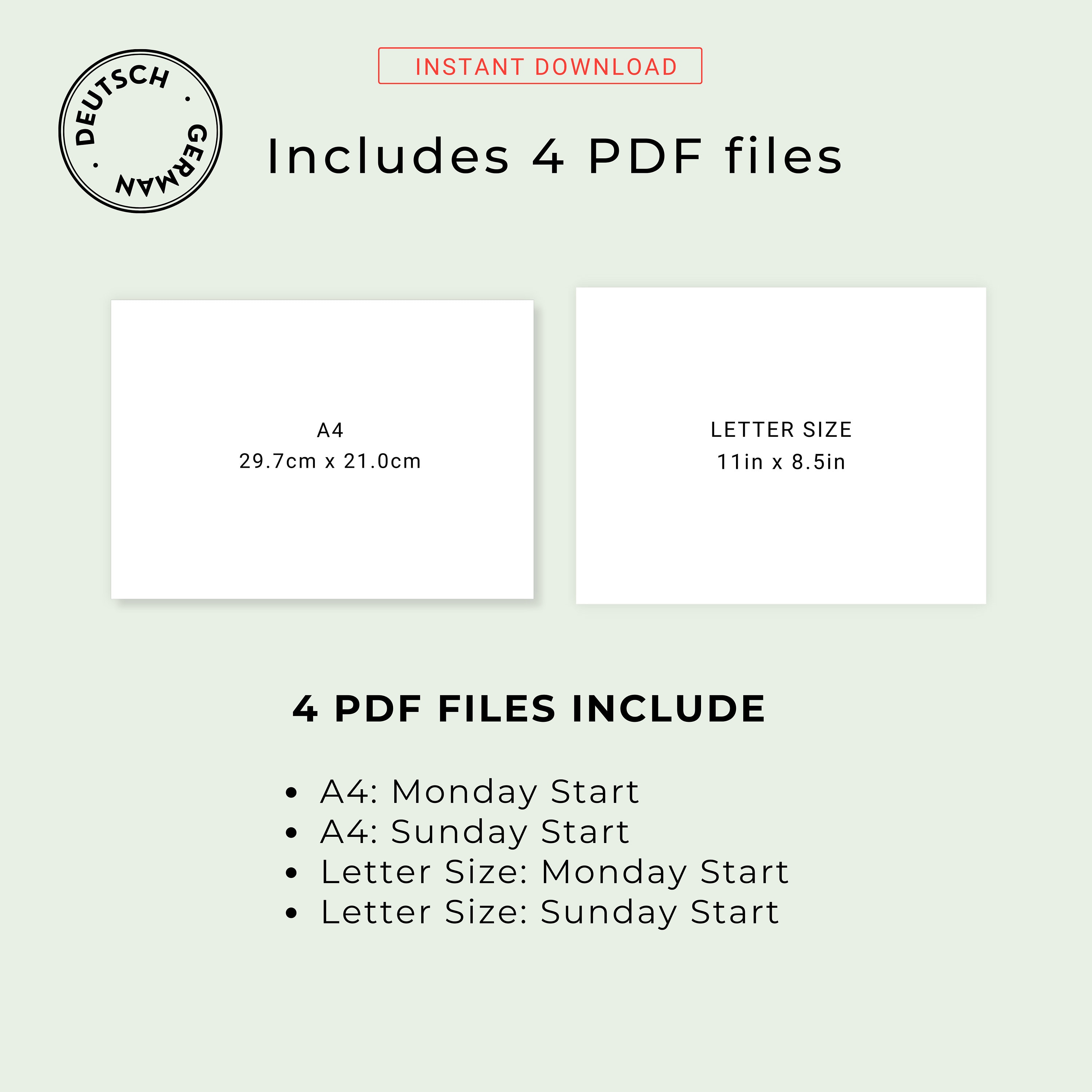 2024 2025 Kalender 2024 & 2025 Monatskalender German Calendar 2024 2025 ...