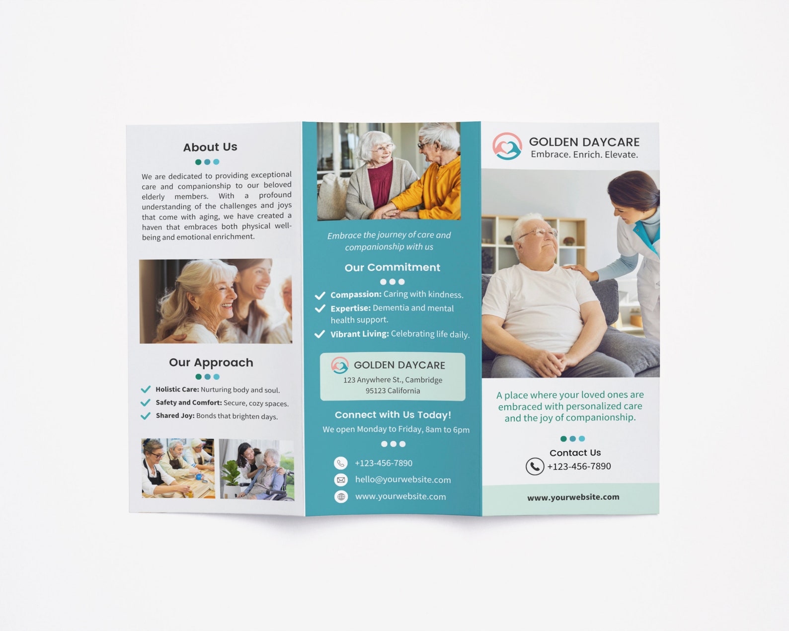 Adult Daycare Center Trifold Brochure Adult Day Center Leaflet Canva ...