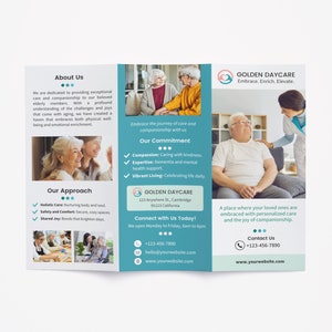 Adult Daycare Center Trifold Brochure Adult Day Center Leaflet Canva ...