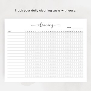 30-day Cleaning Checklist Printable Daily Cleaning To-do List Cleaning ...