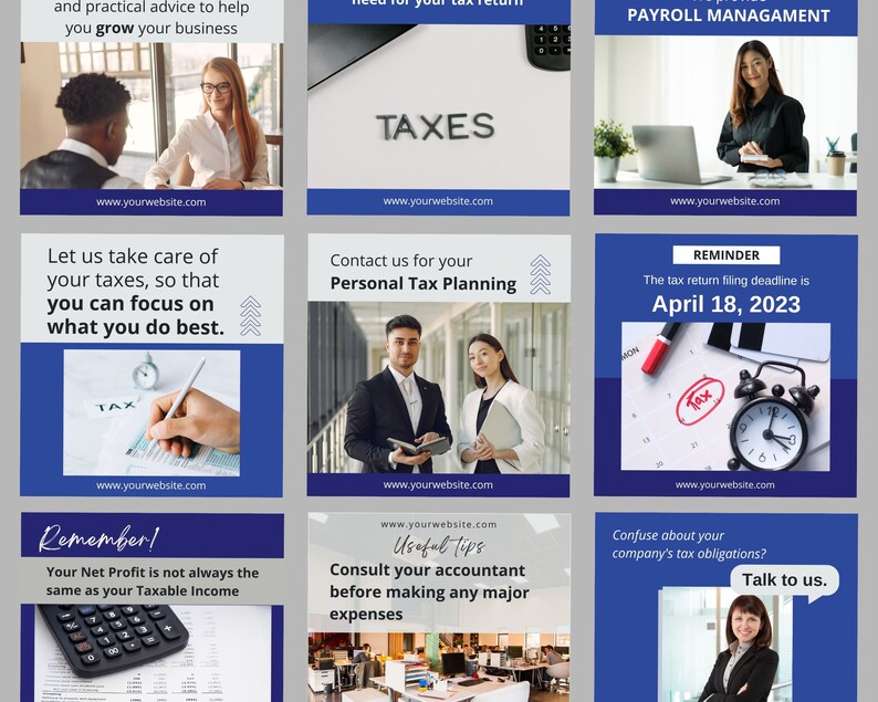 30 Accounting Instagram Post Canva Templates, Accountant Social Media ...