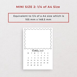 2025 Mini Calendar With Wavy Frame 2025 Small Desk Calendar Trendy 2025 ...