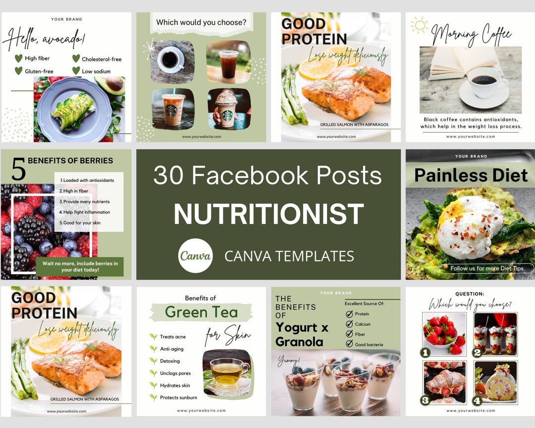 30 Nutritionist Facebook Post Canva Templates, Wellbeing Facebook Group ...