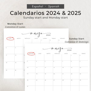 2024 2025 Calendario Español Planificadores 2024 2025 Calendarios ...