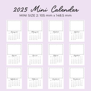 2025 Mini Calendar With Wavy Frame 2025 Small Desk Calendar Trendy 2025 ...