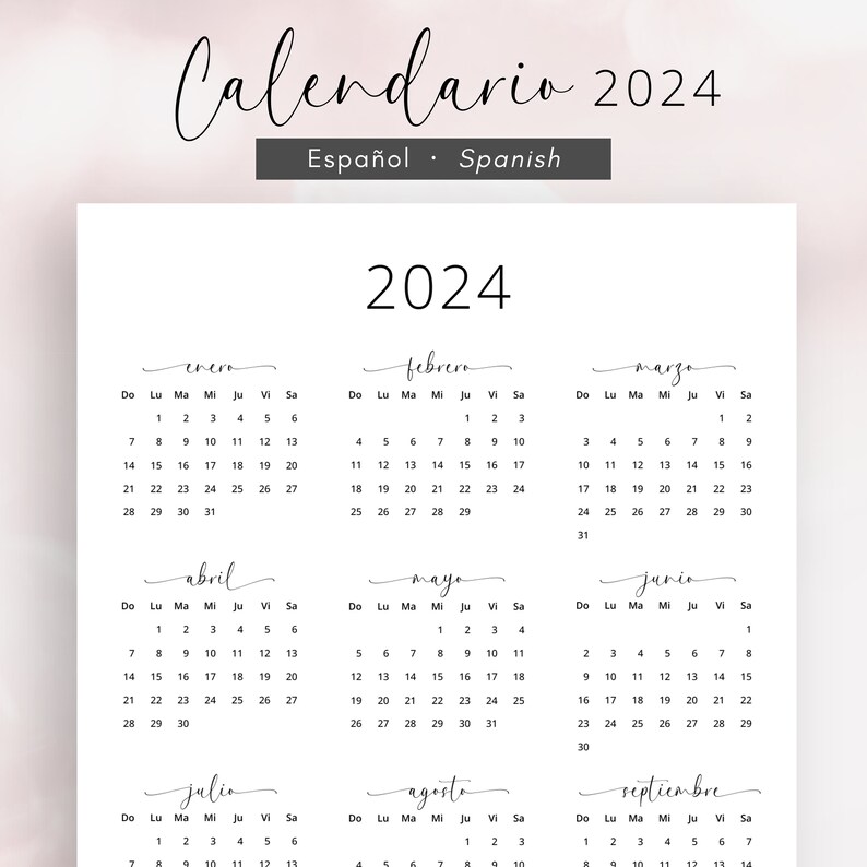 Calendario 2024 Español Calendario 2024 Calendario En Español 2024 ...