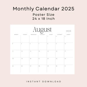 2025 Monthly Calendar 24x18 2025 Calendar Poster Size Landscape 2025 ...
