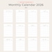 2026 Calendar 2026 Monthly Planner Vertical 2026 Elegant Monthly ...