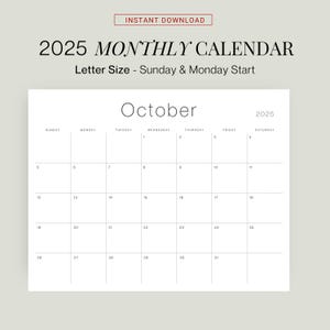 2025 Monthly Calendar 2025 Planner Landscape Classy Desk Planner 2025 ...