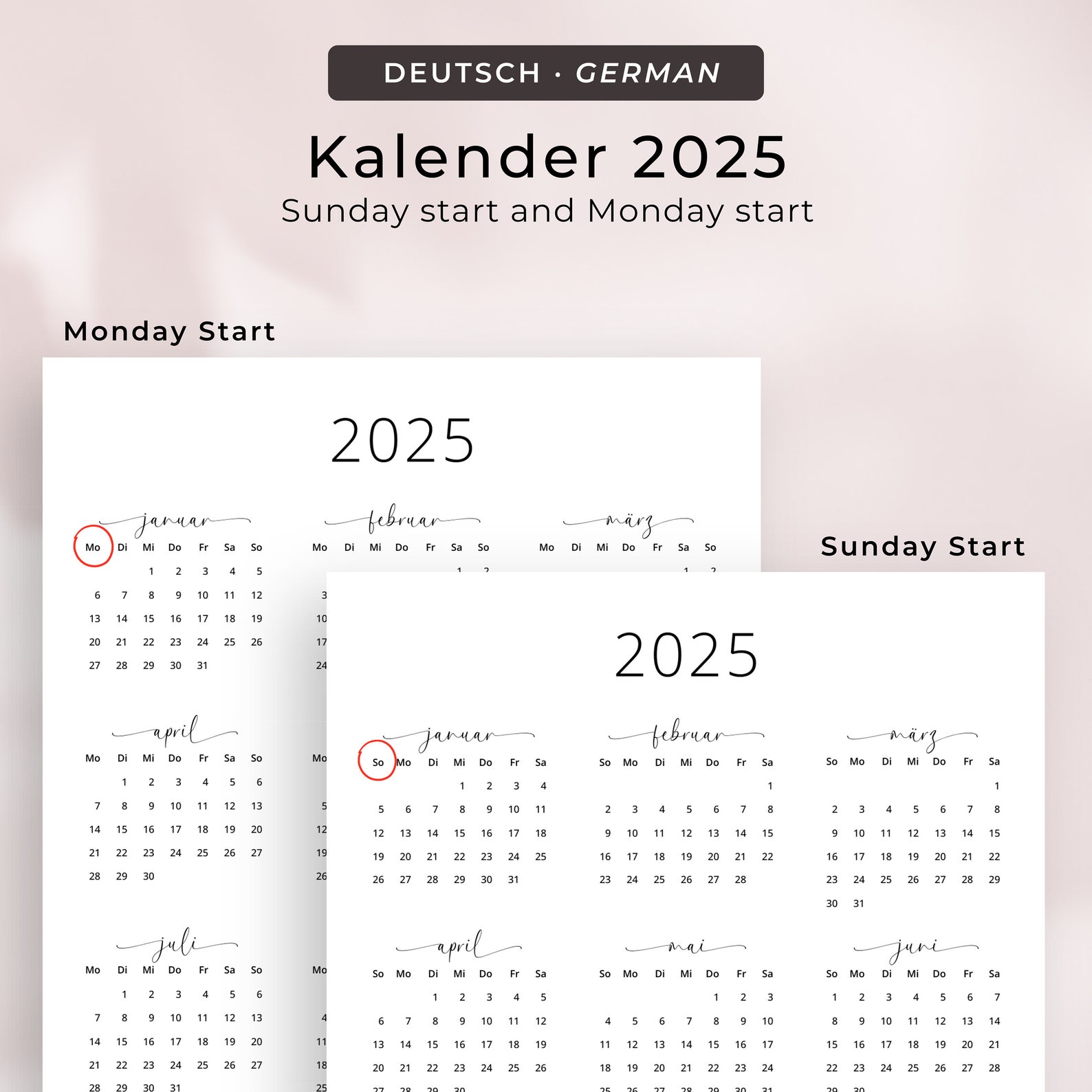Kalender 2025 Kalender Deutsch Kalender 2025 Deutschland Annual ...
