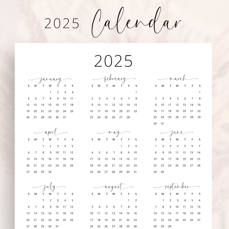 Calendar 2025 Printed - Etsy