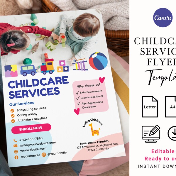 Childcare Brochure Template - Etsy