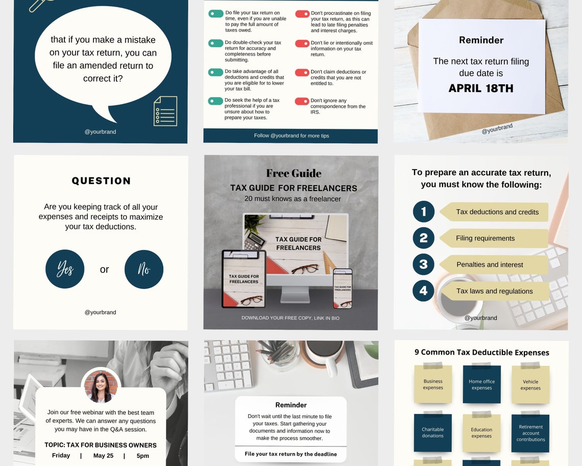 30 Tax Preparer Engagement Post Instagram Canva Templates Accountant ...