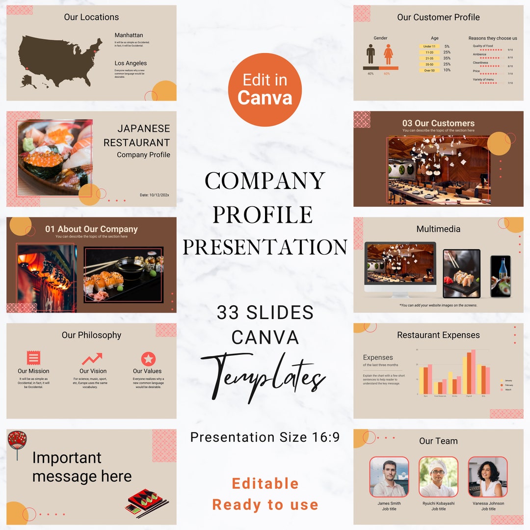 Company Profile Presentation Template Slide Deck Template Restaurant ...