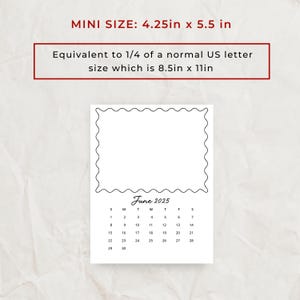 2025 Mini Calendar With Wavy Frame 2025 Small Desk Calendar Trendy 2025 ...