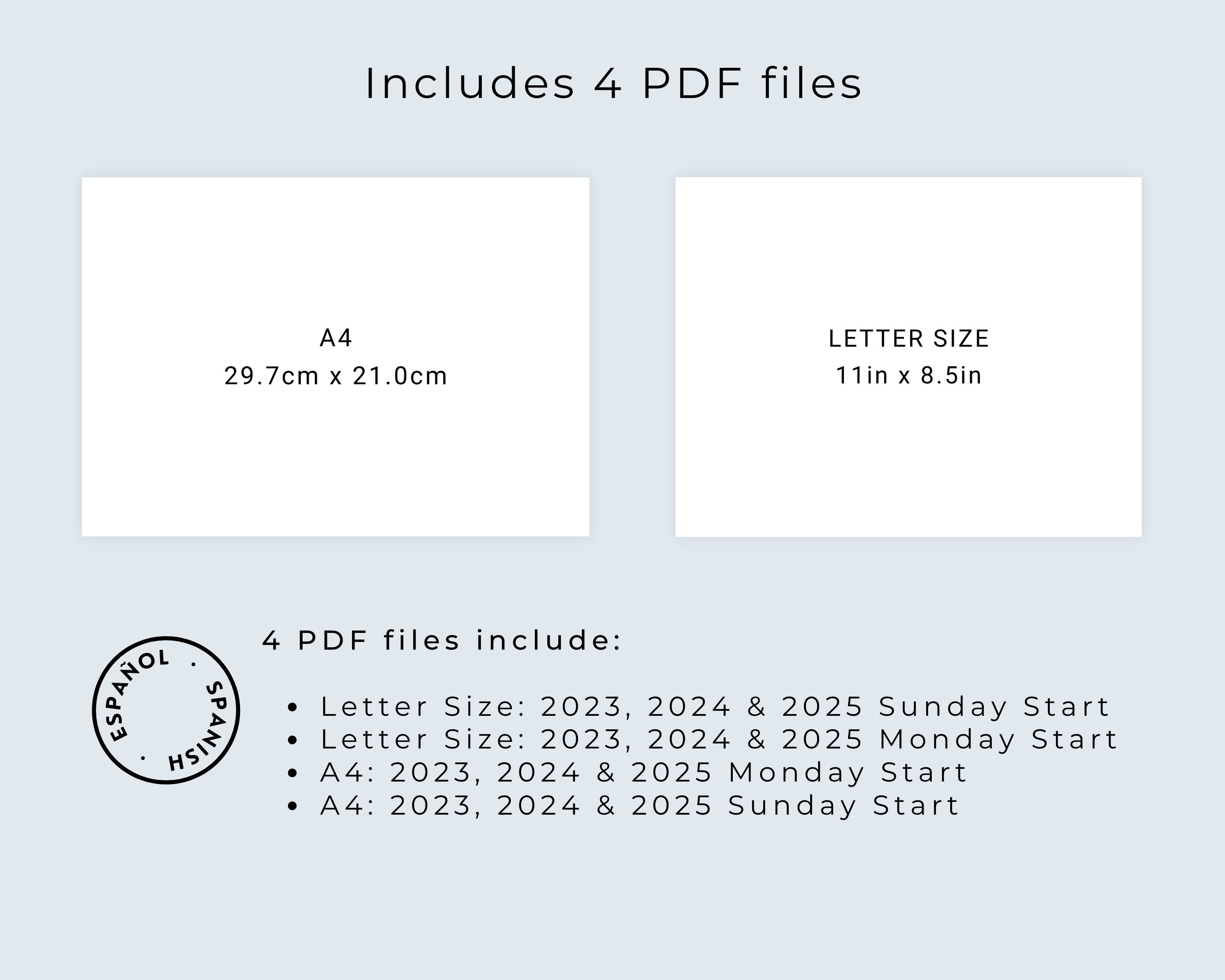 Calendario 2023 2024 2025 Spanish Calendar Printable 3 Years Planners ...