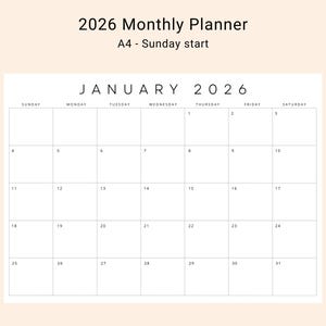 2025 & 2026 Monthly Calendar Landscape 2025 2026 Monthly Planner A4 ...