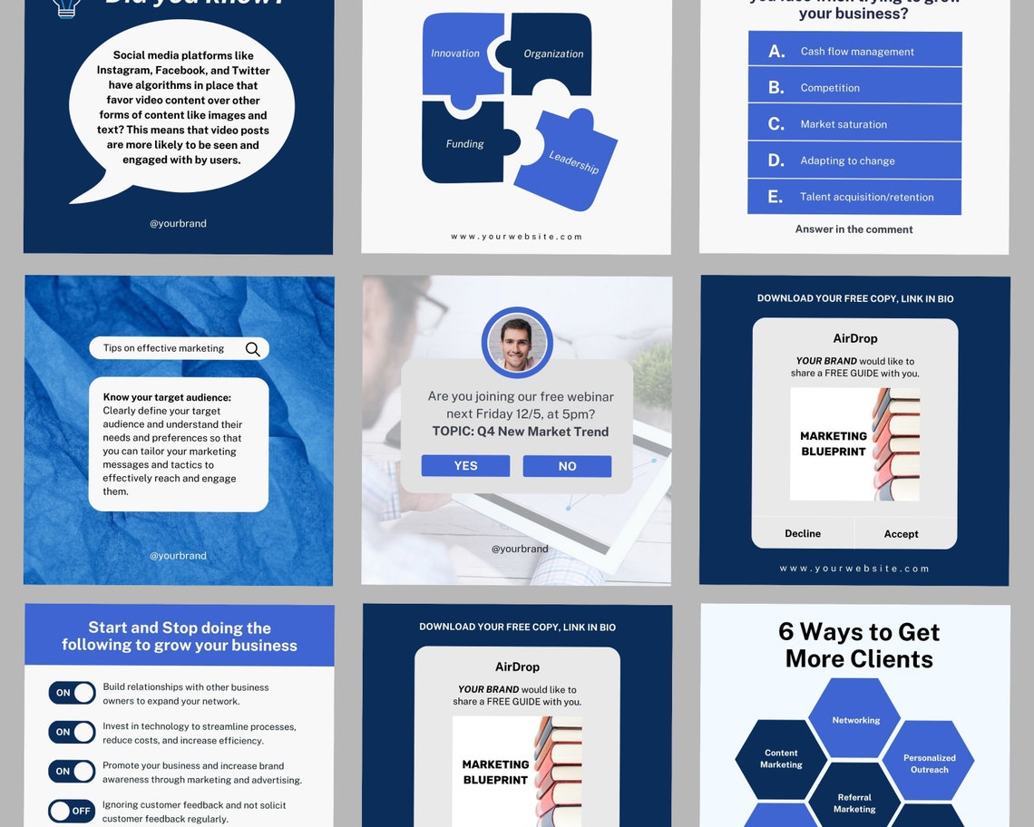 30 Business Consulting Engagement Post Template Instagram Post - Etsy