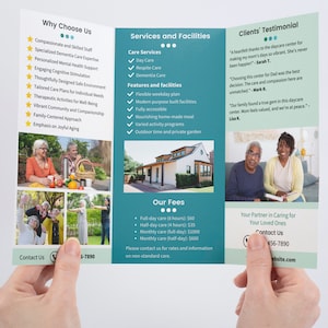 Adult Daycare Center Trifold Brochure Adult Day Center Leaflet Canva ...