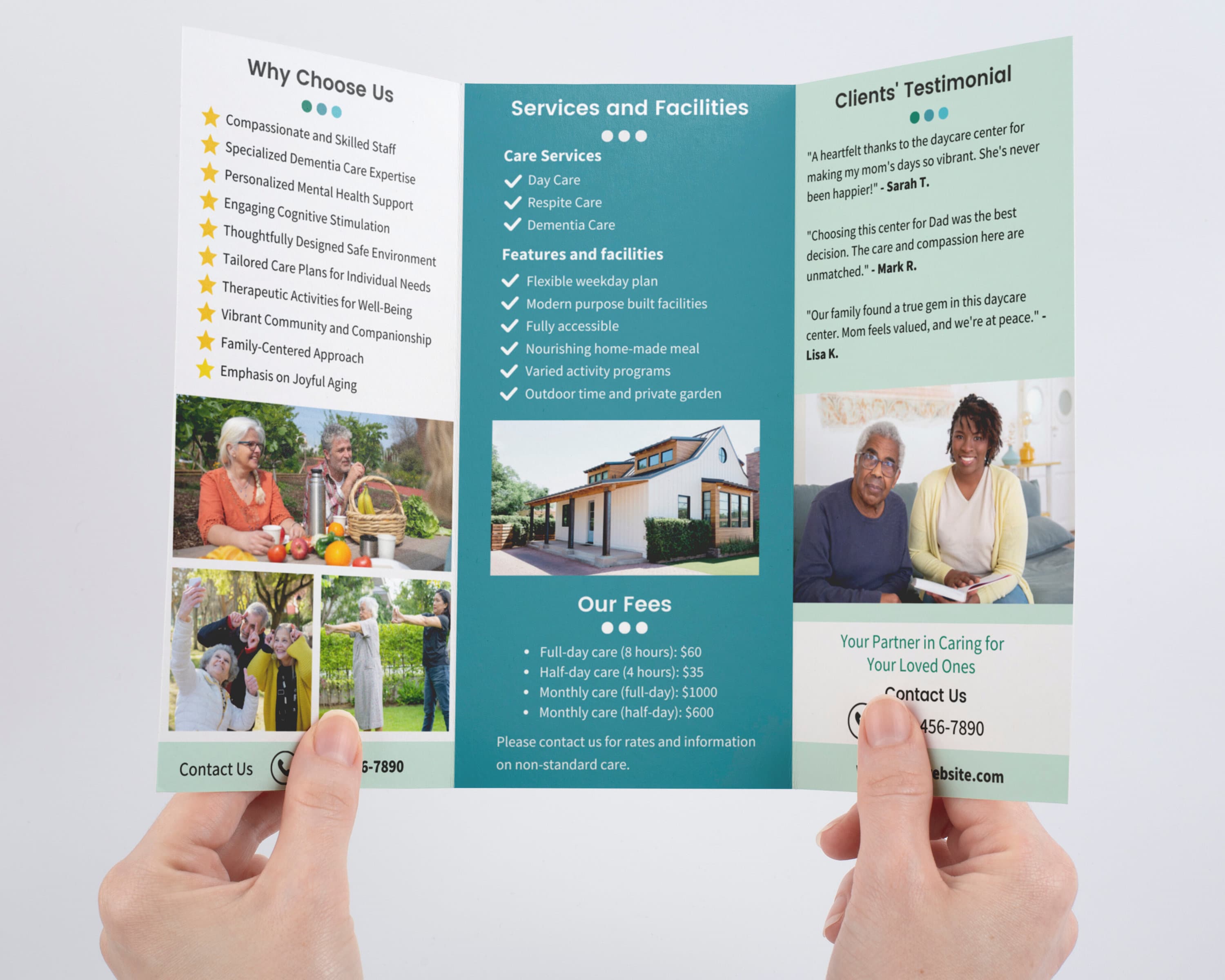 Adult Daycare Center Trifold Brochure Adult Day Center Leaflet Canva ...
