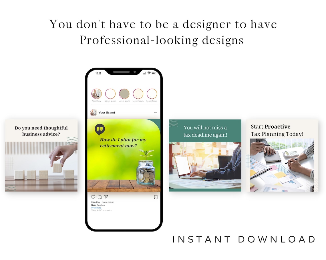 40 Accounting Instagram Post Bookkeeping Canva Templates Accountant CPA ...
