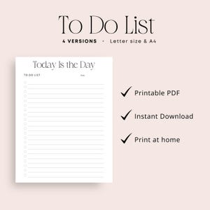 To Do List PRINTABLE PDF Inspirational Daily to Do List Weekly to Do ...