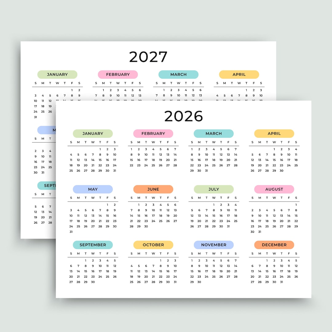 Calendrier 2026 2027 minimaliste 2026-2027 Calendrier mural paysage ...