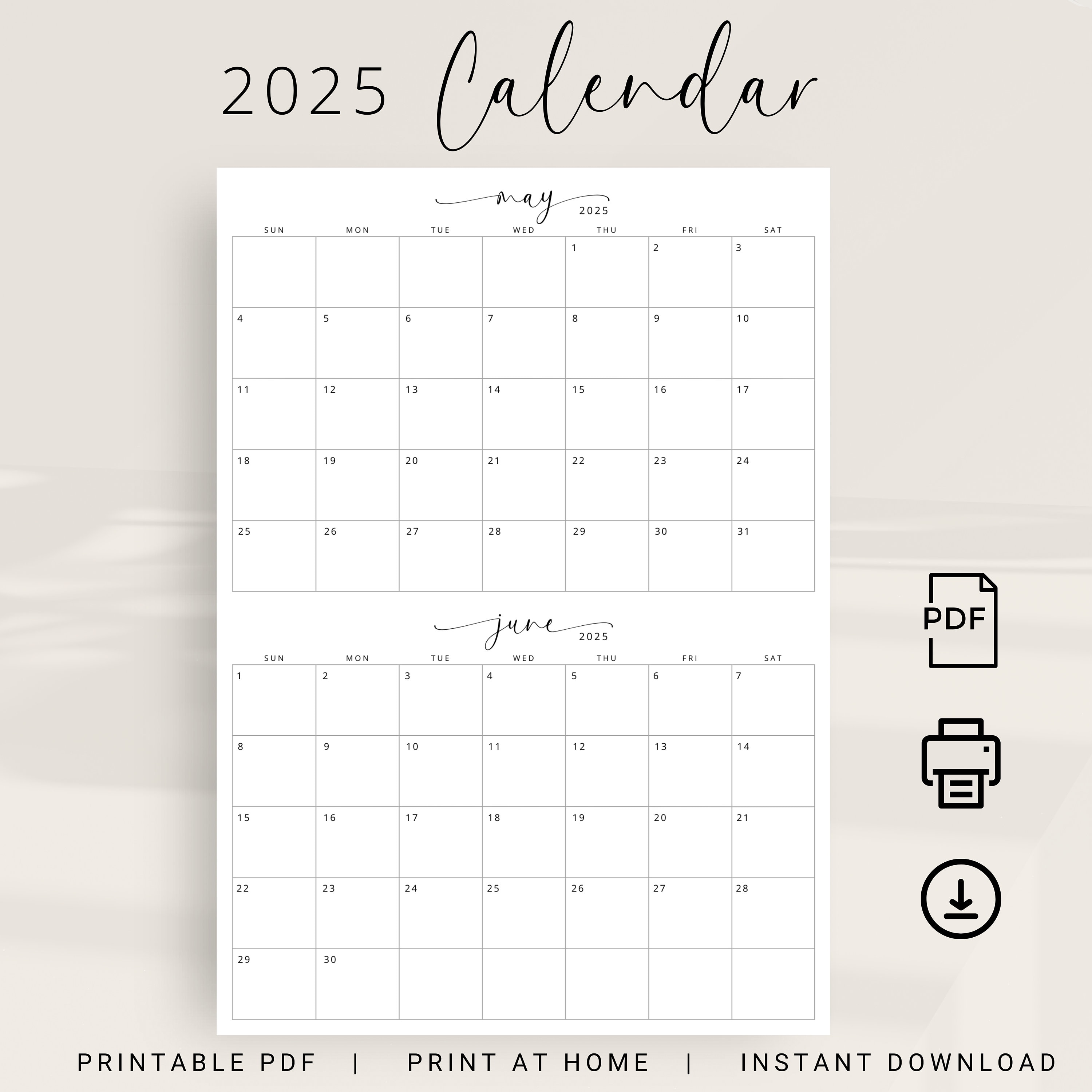 2025 Calendar 2 Months per Page Calendar 2025 Planner Wall Calendar Two ...