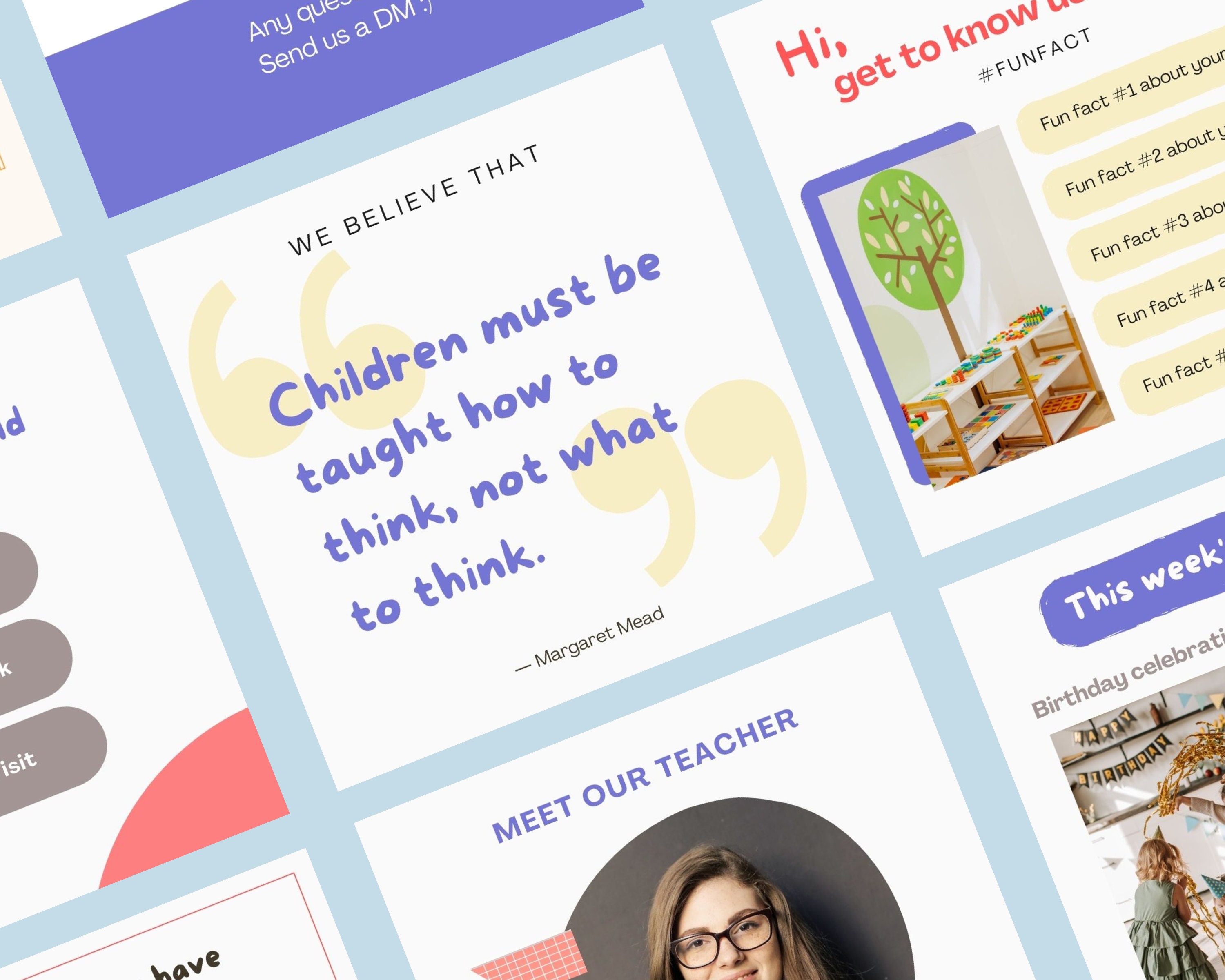 30 Engagement Post for Kids Education Instagram Canva Template Early ...