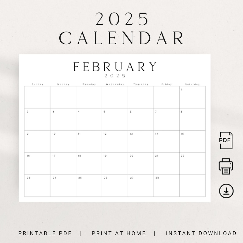 2025 Minimalist Calendar 2025 Planner Landscape 2025 Calendar LUXE ...