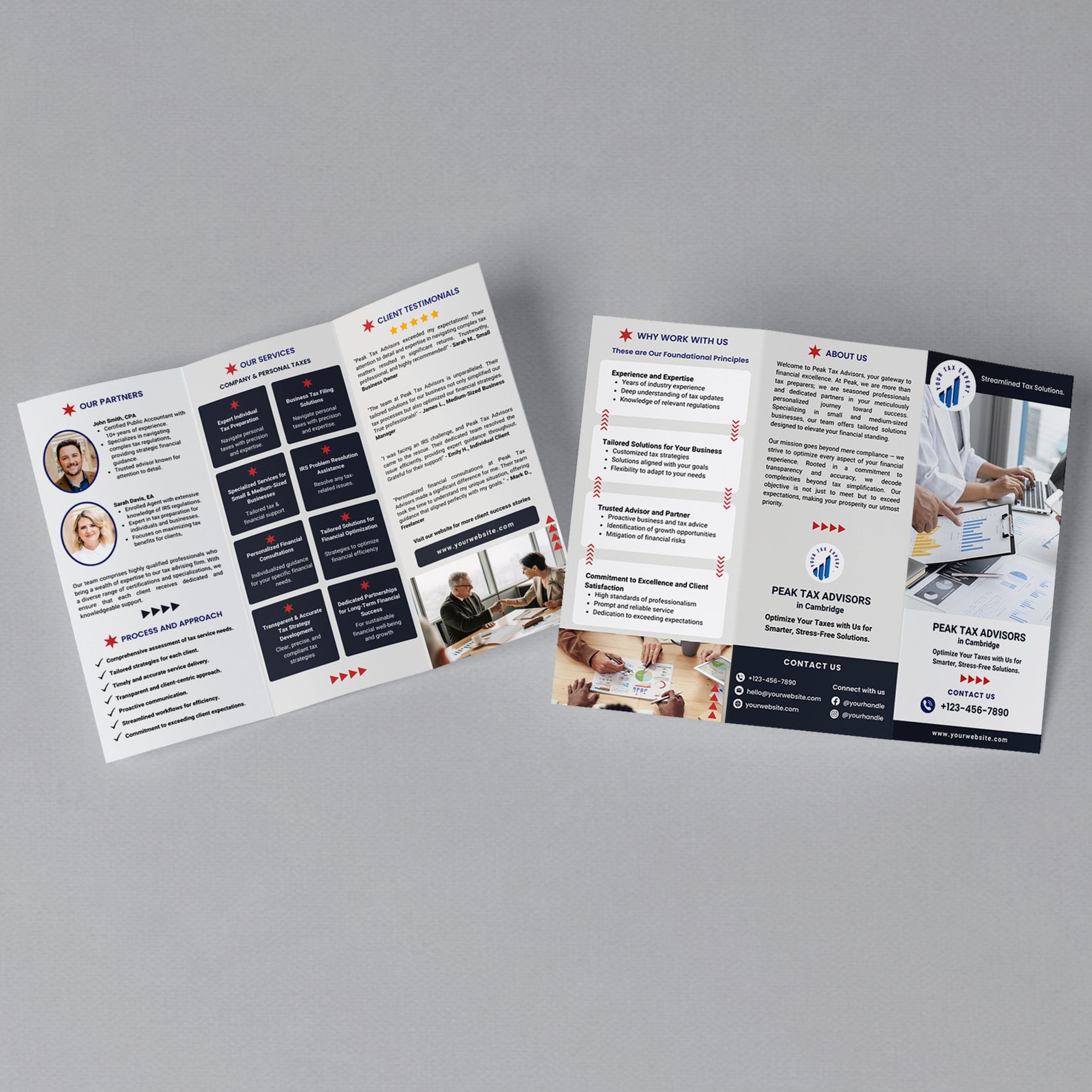 Editable Tax Preparer Trifold Brochure Accountant CPA Brochure Tax ...