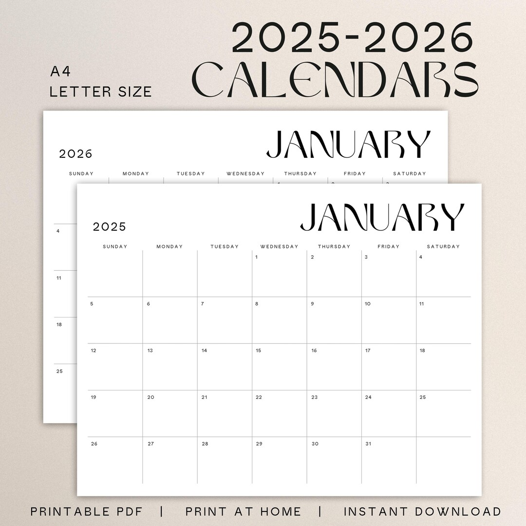 2025 2026 Calendars 2025-2026 Monthly Planner Landscape Groovy Two ...