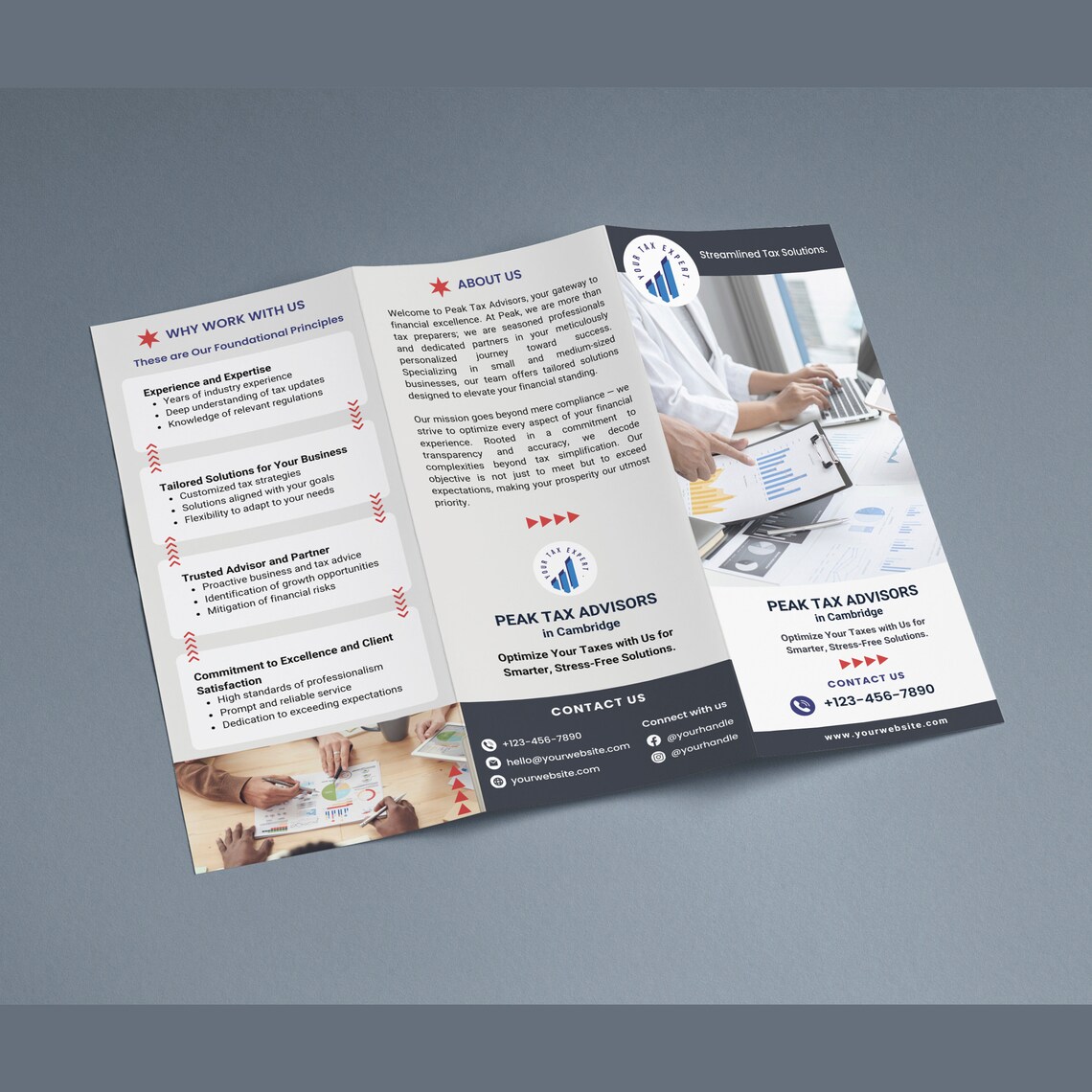 Editable Tax Preparer Trifold Brochure Accountant CPA Brochure Tax ...