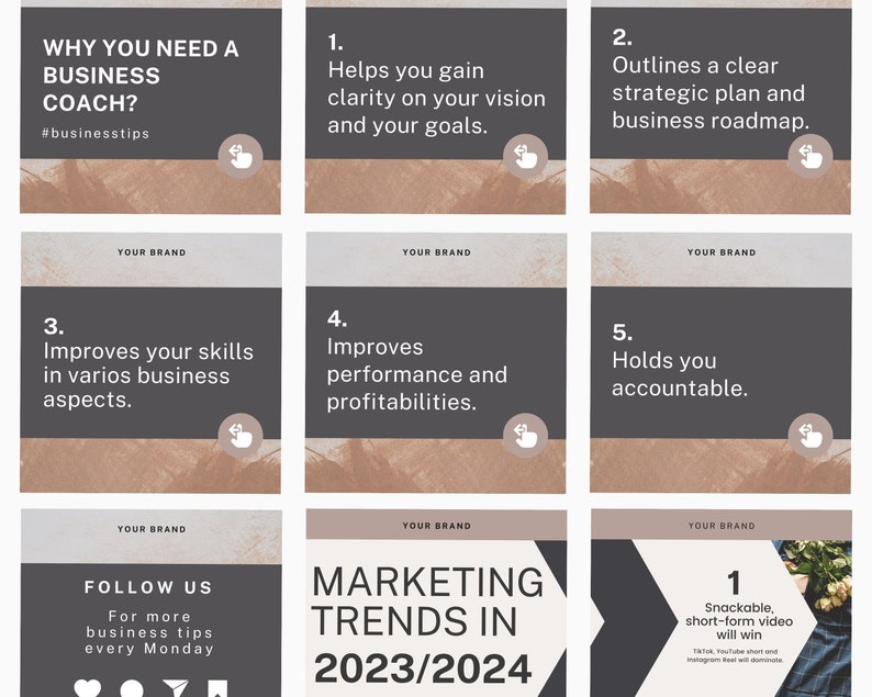 Linkedin Carousel Post for Business Coach Canva Templates Linkedin ...