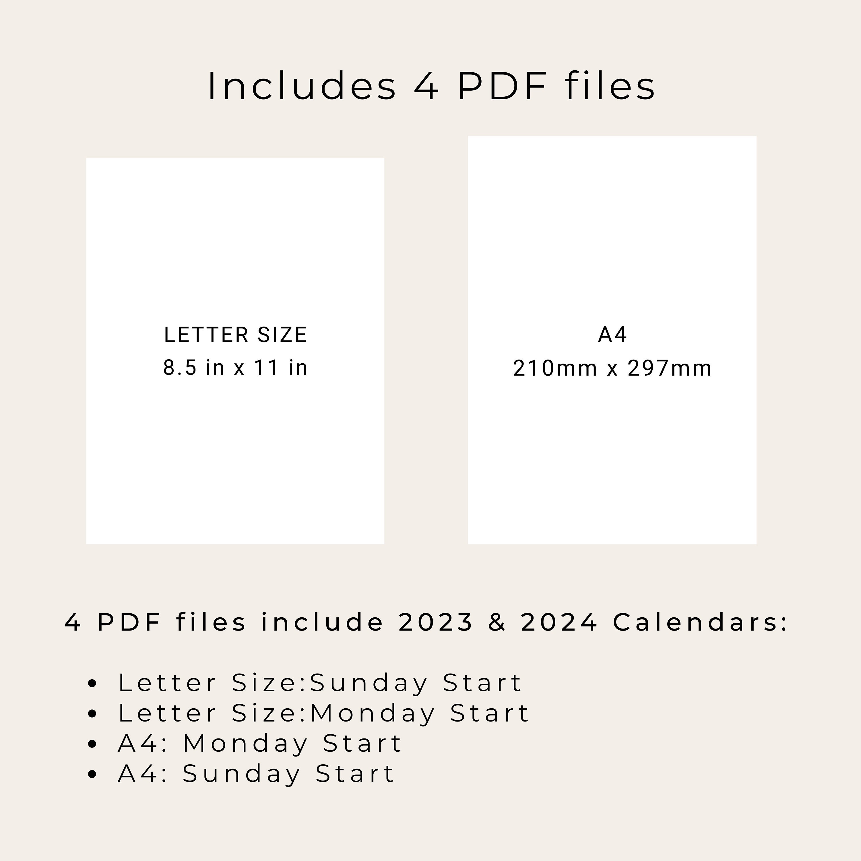 2023 2024 Calendar 2023 2024 Monthly Planner Portrait Sunday & Monday ...