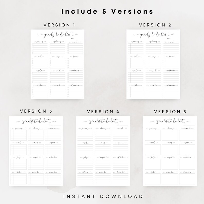Yearly to Do List Printable to Do Yearly Planner PDF Accountability ...