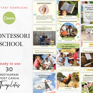 30 Instagram Post Montessori School Canva Template Montessori - Etsy