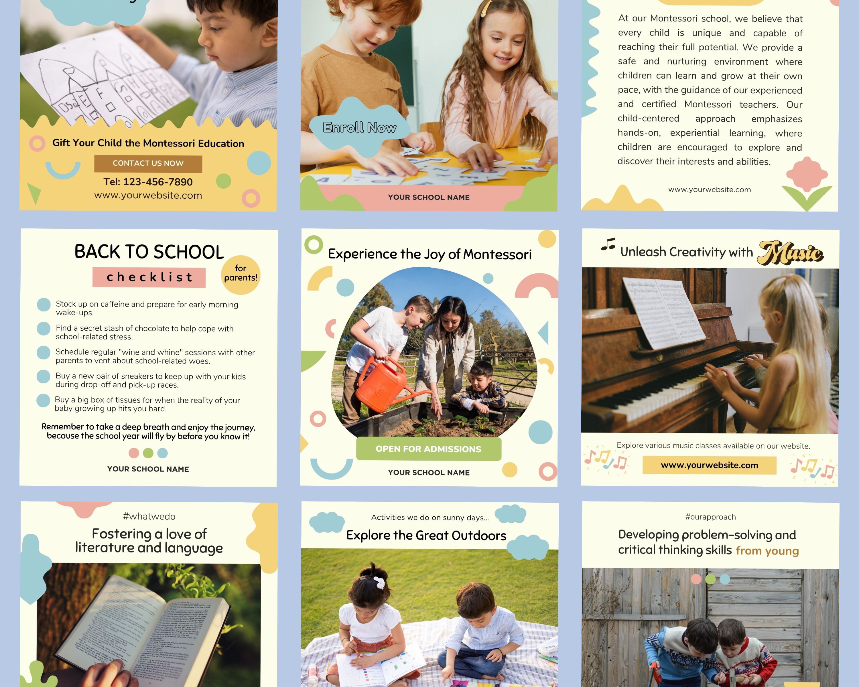30 Instagram Post Montessori School Canva Template Montessori - Etsy