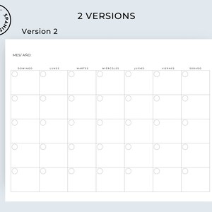 Calendario En Blanco Spanish Blank Calendar Calendario Mensual Sin ...