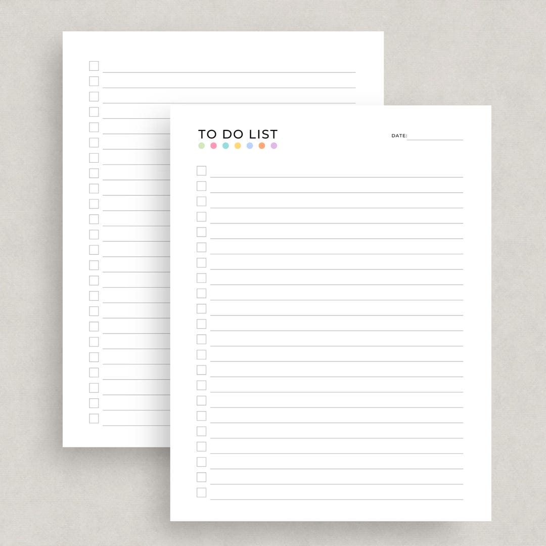 To Do List Printable Minimalist Task List PDF Daily Productivity ...