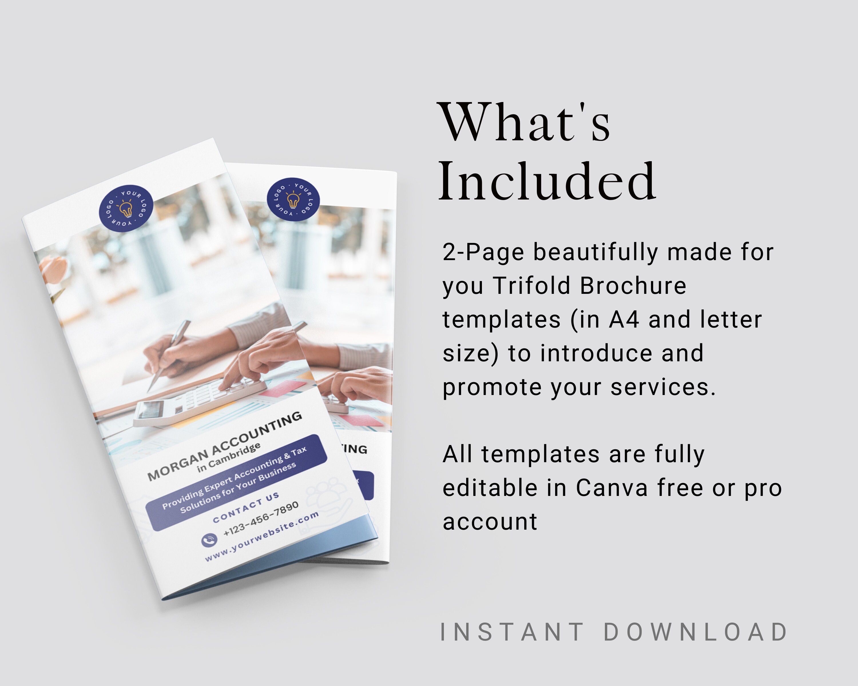 Editable Trifold Brochure for Accountant Brochure Tax Professional ...