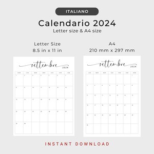 Calendario 2024 Italiano Agenda in Italiano 2024 Planner Italiano ...