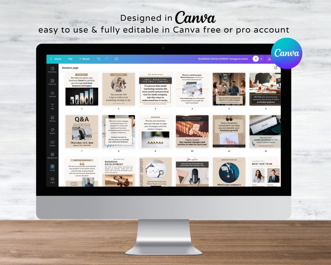 30 Business Development Instagram Post Canva Templates - Etsy