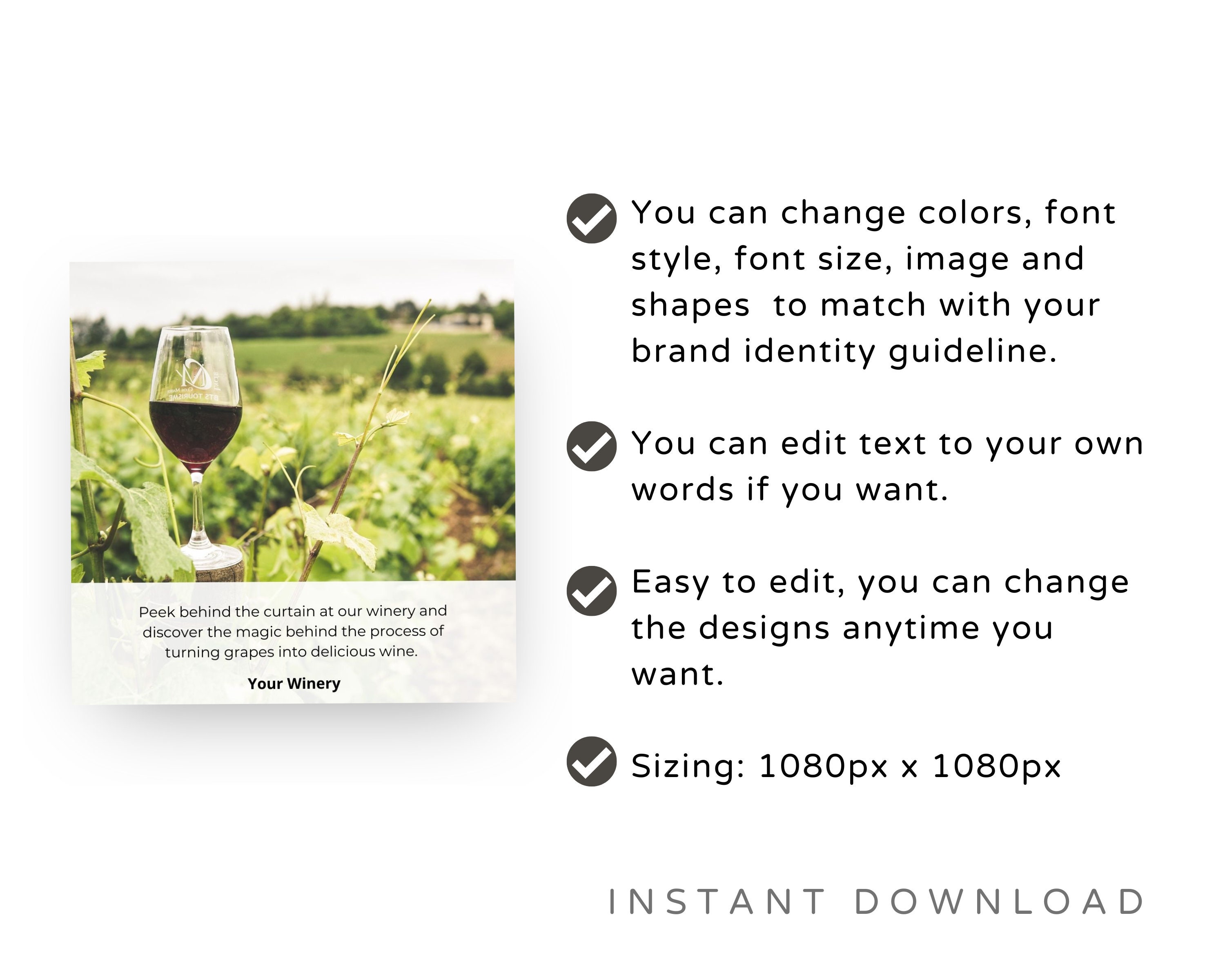 30 Winery Facebook Post Canva Template Winery Tour Facebook Group Post ...